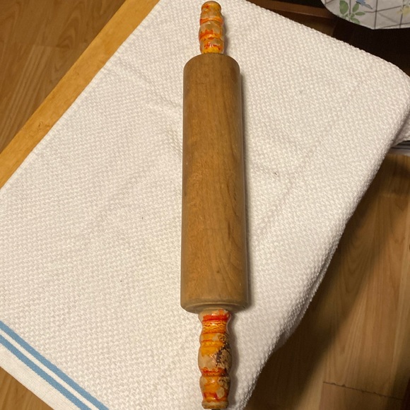 Kitchen | Vintage Rolling Pin Handles Were Yellow And Red Paint ...